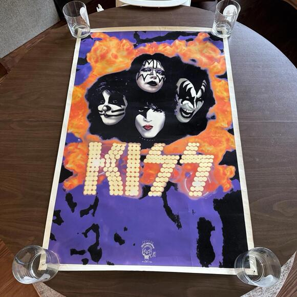 Art | Vintage 1995 Rare Kiss Catalog Colorful Black Light Rock Poster ...